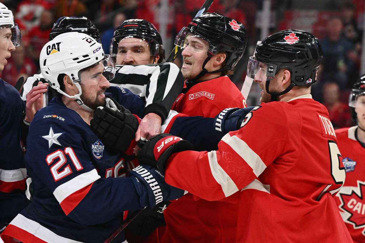 Fights aplenty & anthems booed as the gloves come off in ice hockey ...