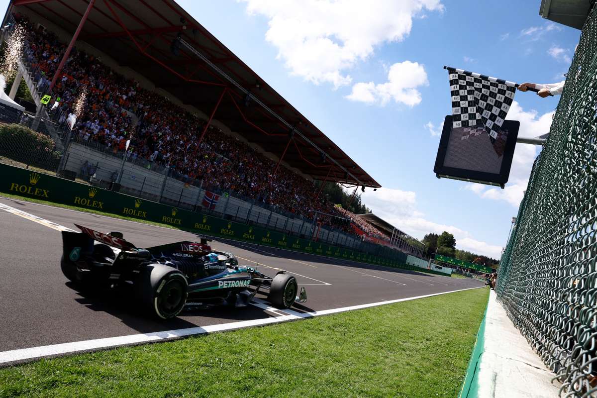 George Russell wins Belgian GP in Mercedes one-two over Hamilton ...