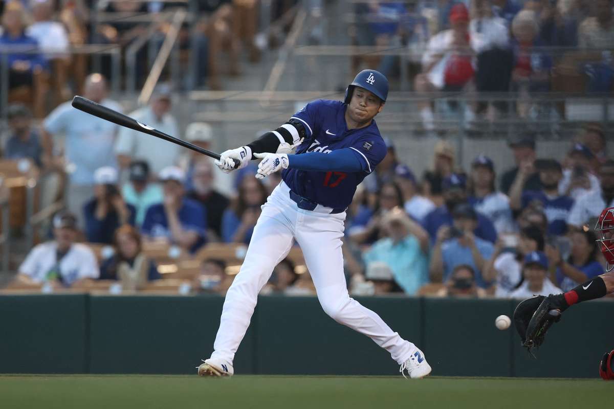 LA Dodgers' Shohei Ohtani hits home run in first at-bat in pre-season ...
