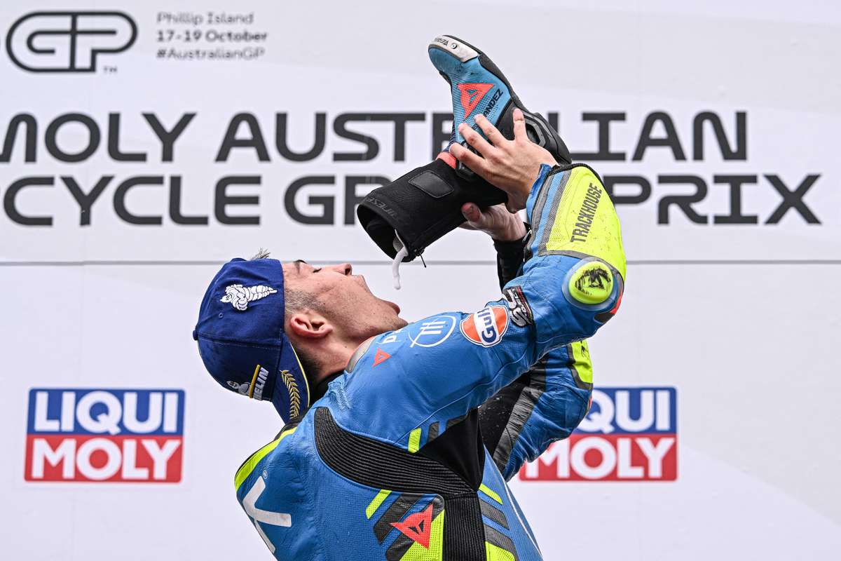 Shoey-drinking Raul Fernandez 'cannot believe' his Phillip Island race ...