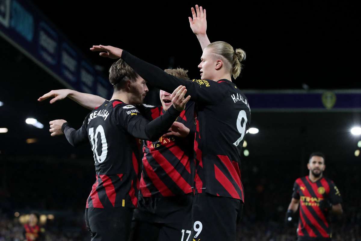 Haaland nets brace as Man City beat Leeds to climb back to second in Premier League | Flashscore ...