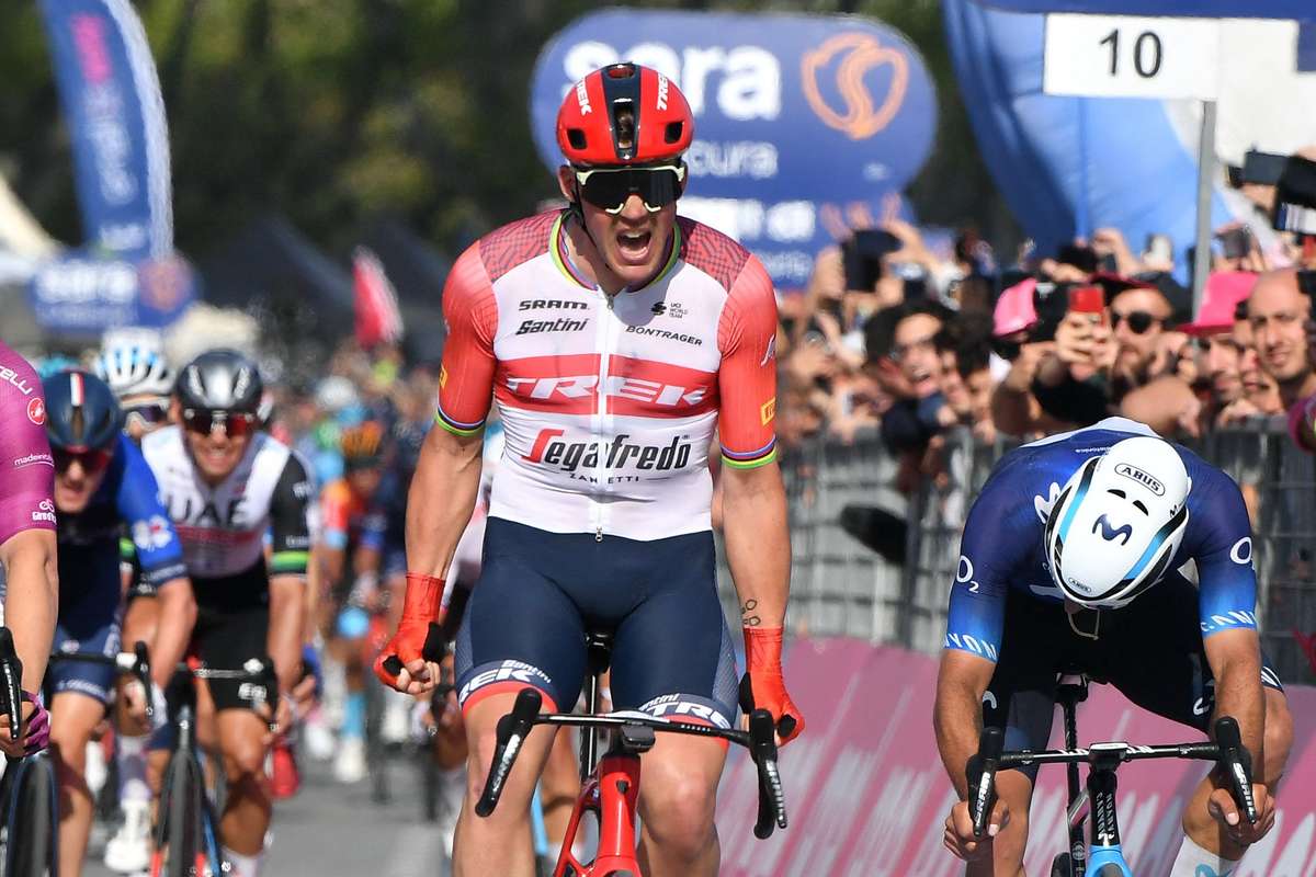 Mads Pedersen wins stage six of Giro after breakaway duo caught with ...