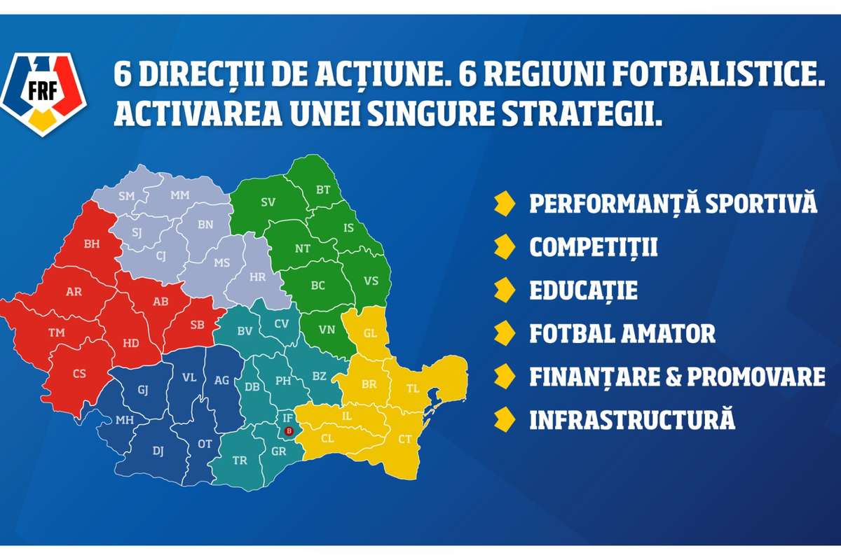 FRF înființează 6 regiuni pentru dezvoltarea fotbalului românesc ...
