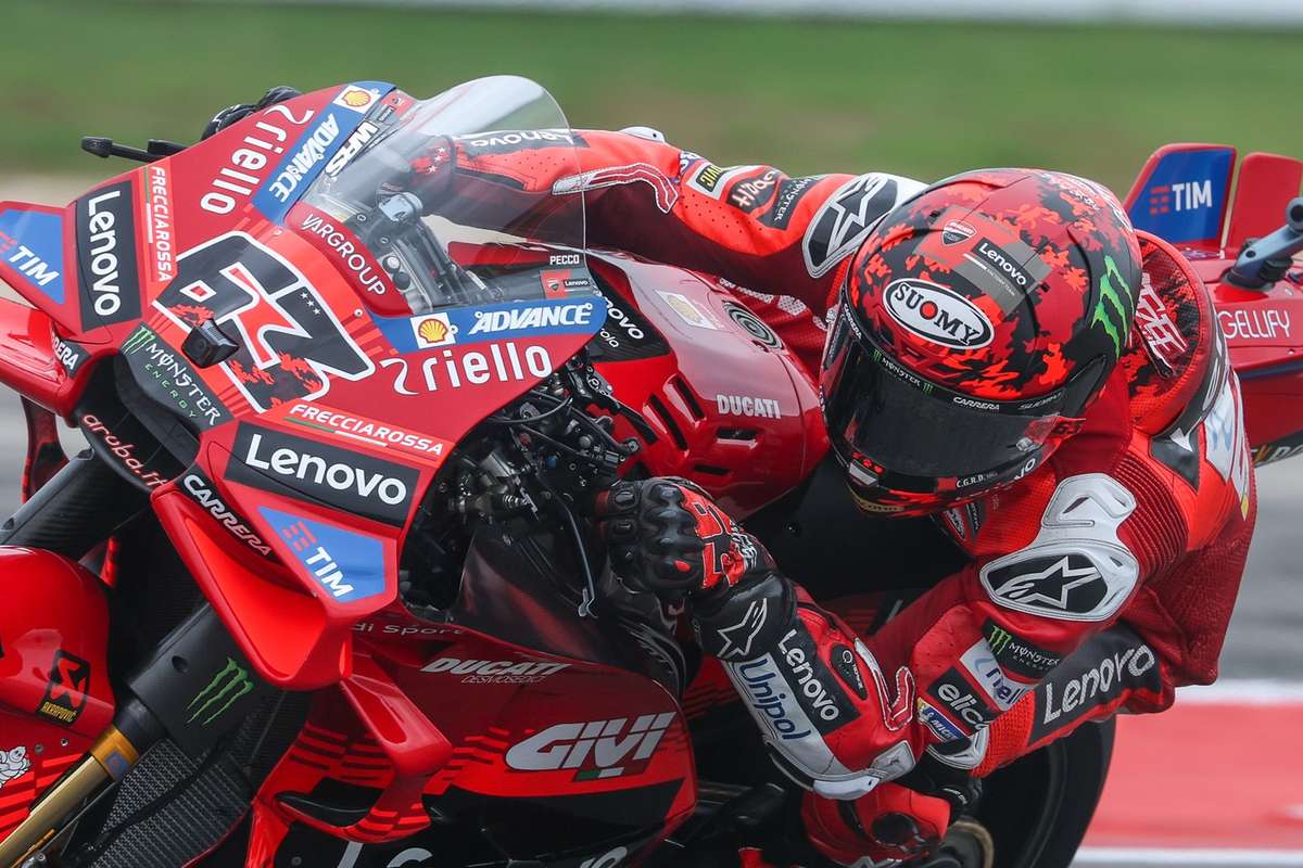 Francesco Bagnaia wins dramatic USA MotoGP after Marc Marquez suffers ...