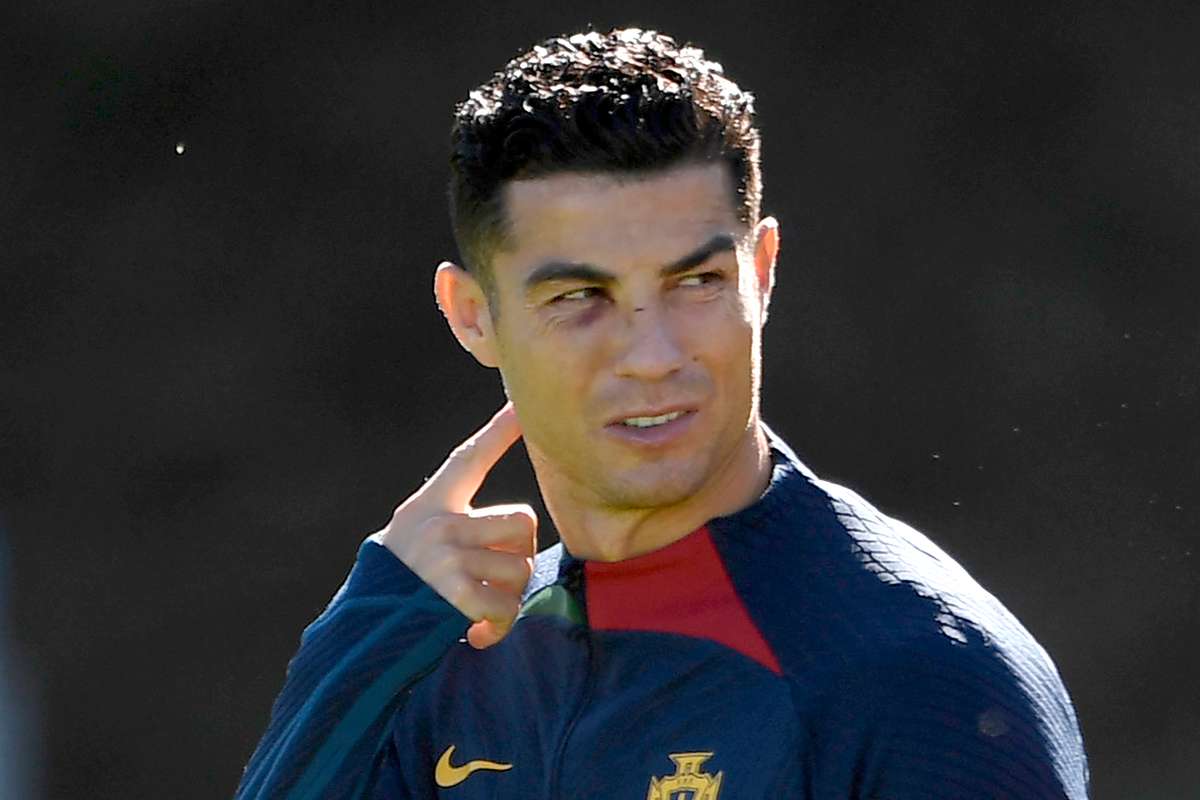 Ronaldo shows off bruised face in Portugal training after nasty clash ...