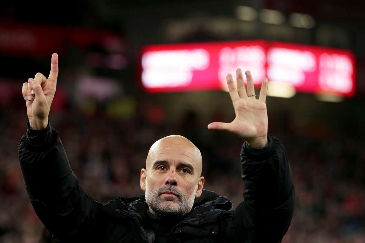 Pep Guardiola reminds Liverpool fans of his six Premier League titles ...