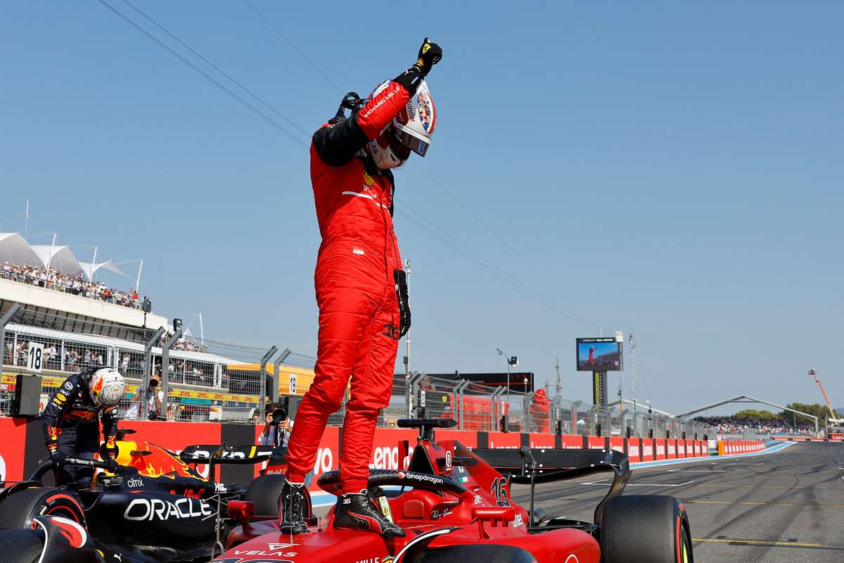 Charles Leclerc on pole in France with Verstappen alongside on front ...