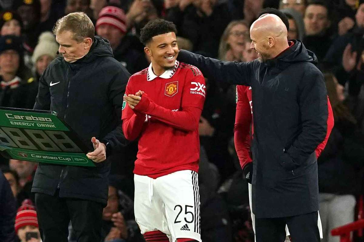 Jadon Sancho back training with Manchester United after positive meeting with Erik ten Hag ...