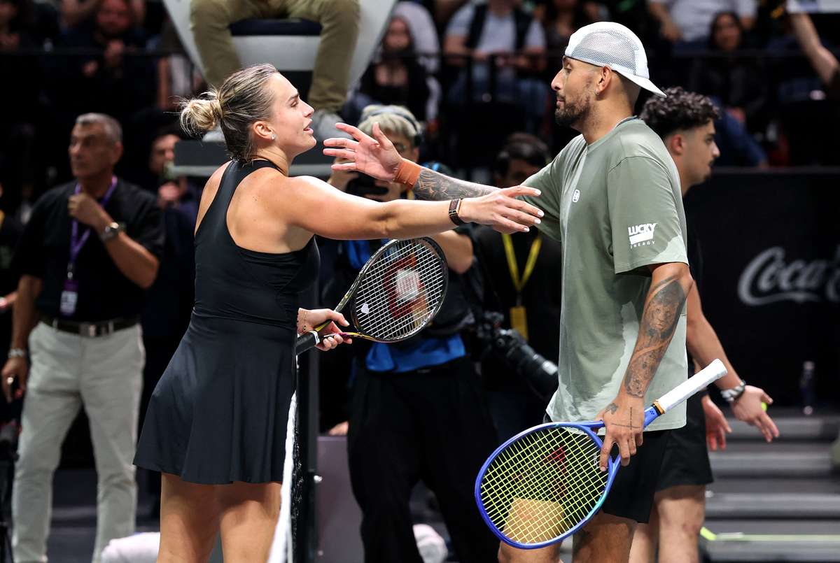 Nick Kyrgios beats Aryna Sabalenka in straight sets in 'Battle of the ...