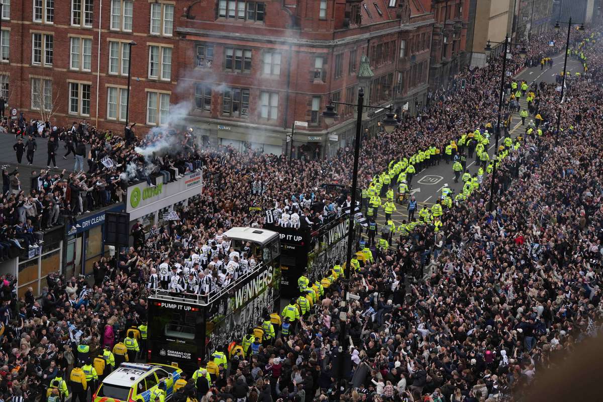 Thousands line streets of Newcastle to celebrate end of 70-year trophy ...