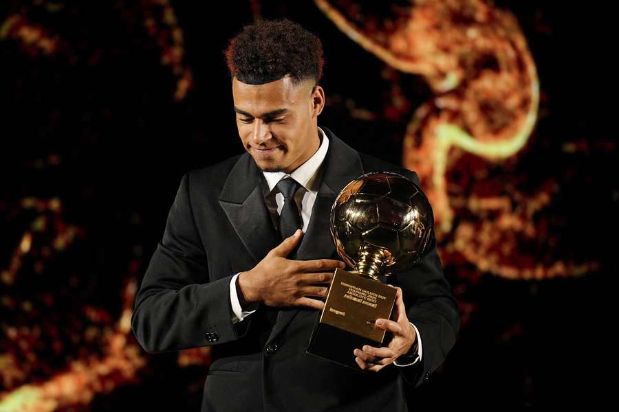 Votes released as PSG forward Doue dominates competition to win Golden ...